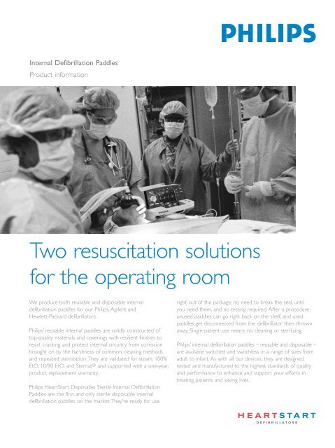 Two resuscitation solutions for the operating room - Philips