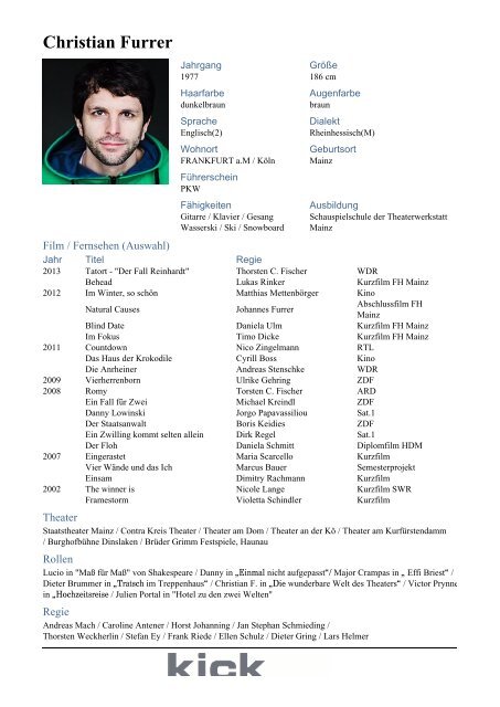 Christian Furrer - kick-schauspieler
