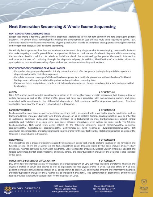 Next Generation Sequencing & Whole Exome Sequencing