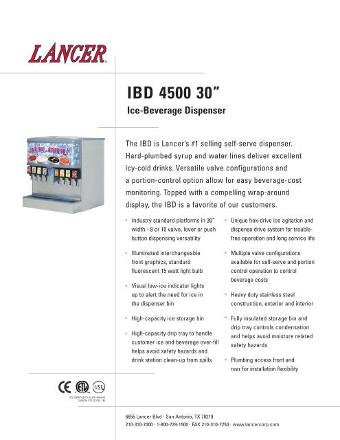 IBD 4500 30” - Soda Service of Florida LLC