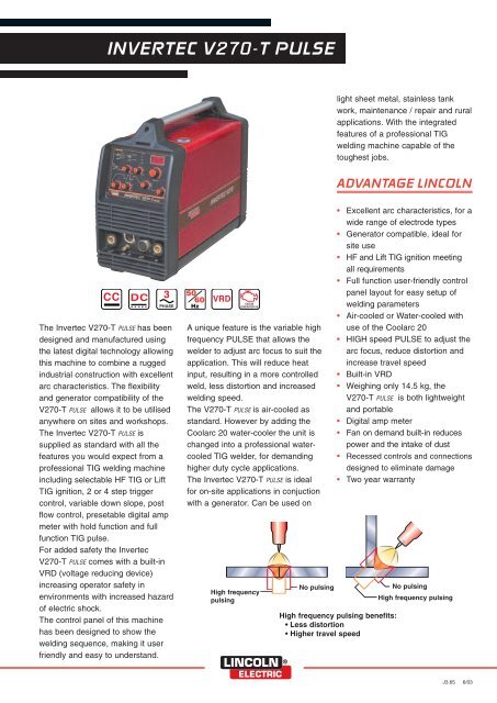 Invertec V270-T PULSE - Lincoln Electric