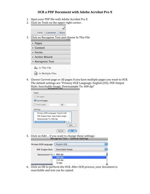 OCR a PDF Document with Adobe Acrobat Pro X