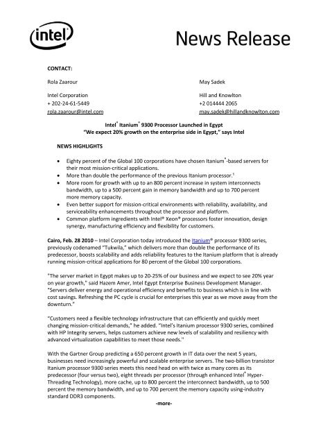 Intel Itanium 9300 Processor-ENG.pdf - Intel Newsroom