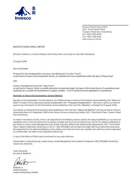INVESCO HONG KONG LIMITED (a sub-fund of ... - DBS Hong Kong
