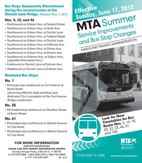 Summer - Maryland Transit Administration - Maryland.gov