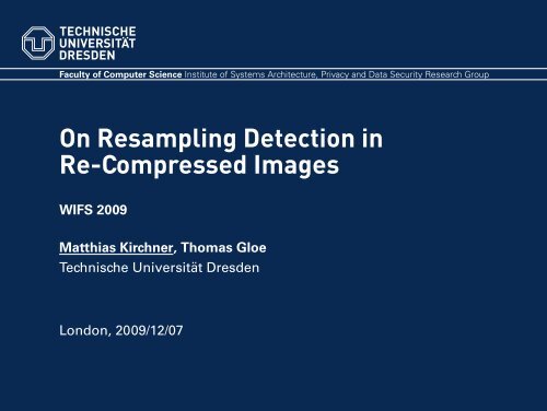 On Resampling Detection in Re-Compressed Images