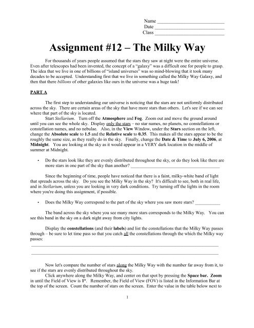 The Milky Way - Faculty Web Pages