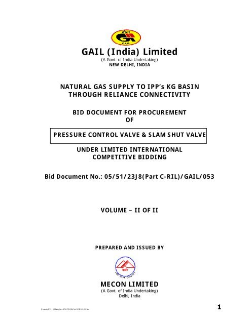 Vol. II of II - GAIL