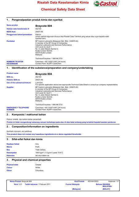 Contoh Safety Data Sheet Dalam Bahasa Melayu - DanikataroHaney