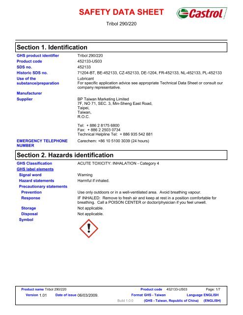 086452Tribol 290_220.pdf - BP - PDS & MSDS Search