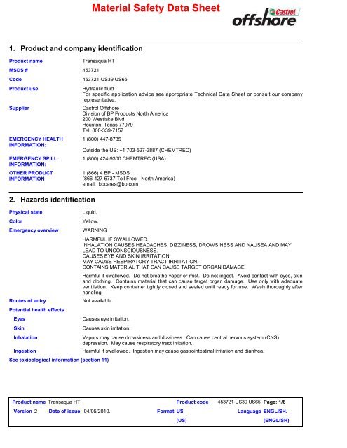 (US)038124Transaqua HT.pdf - BP - PDS & MSDS Search