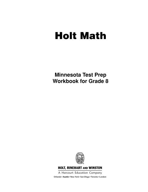 Test Prep Workbook for Grade 8