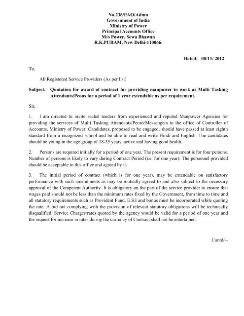 Quotation For Award Of Contract For Providing Ministry Of Power quotation-for-award-of-contract-for-providing-ministry-of-power