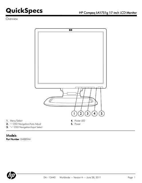 HP Compaq LA1751g 17-inch LCD Monitor