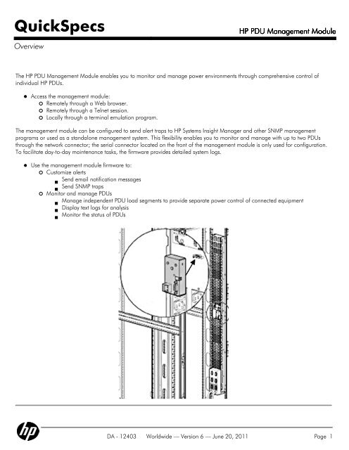 HP PDU Management Module