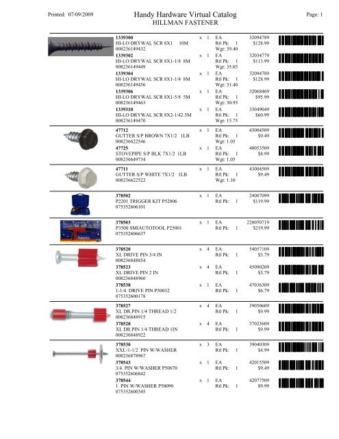 Handy Hardware Virtual Catalog