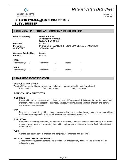 Material Safety Data Sheet - catalog2.handyhardware.com
