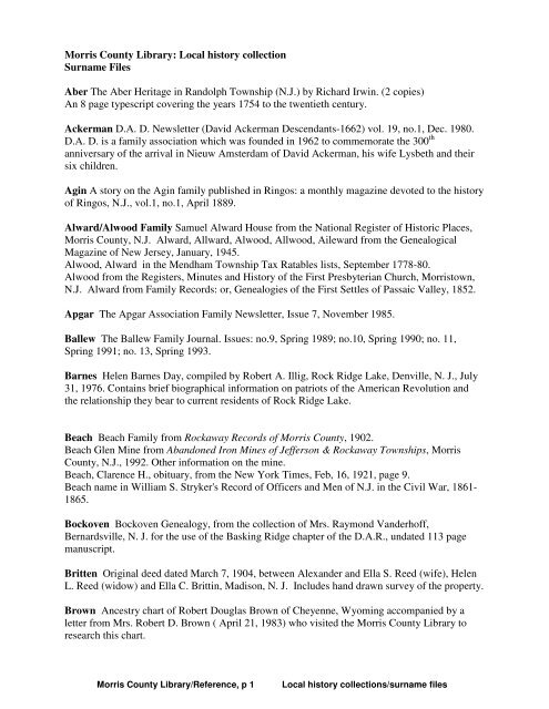 Civil War Morris Family