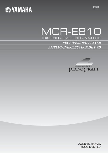 AMPLI-TUNER/LECTEUR DE DVD RECEIVER/DVD PLAYER