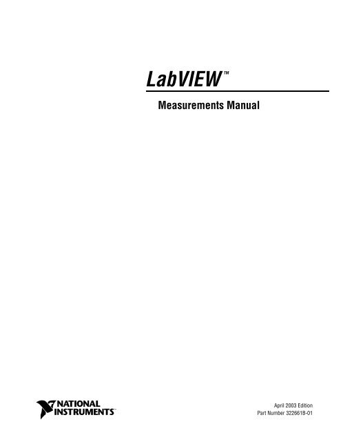 LabVIEW Measurements Manual - National Instruments