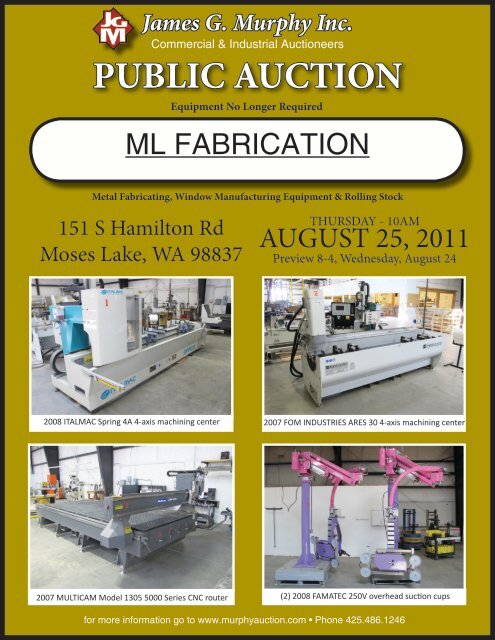 PUBLIC AUCTION - James G. Murphy Co.