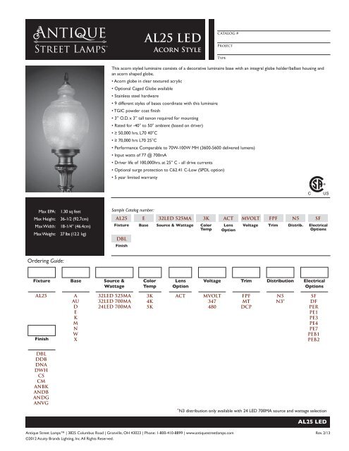 ASL AL25LED.pdf - ANTIQUE Street Lamps