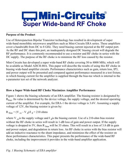 Super Wide-band RF Choke - Mini-Circuits