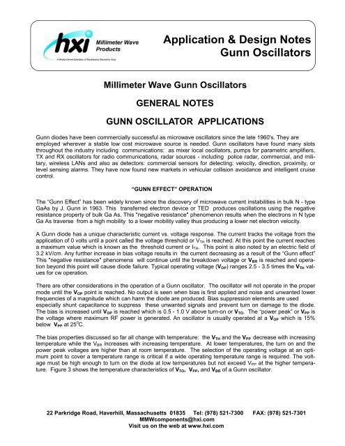 Gunn diode oscillator