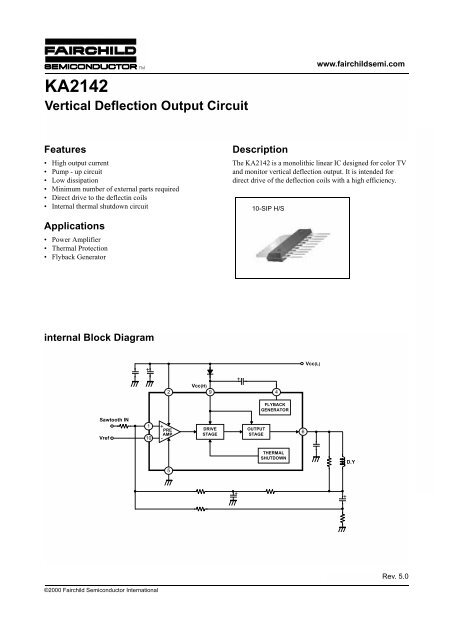 KA2142 Vertical Deflection Output Circuit