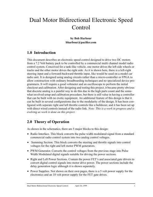 Dual Motor Bidirectional Electronic Speed Control - Seattle Robotics ...