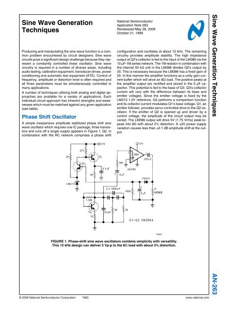 Application Note 263 Sine Wave Generation Techniques - SDIY.org