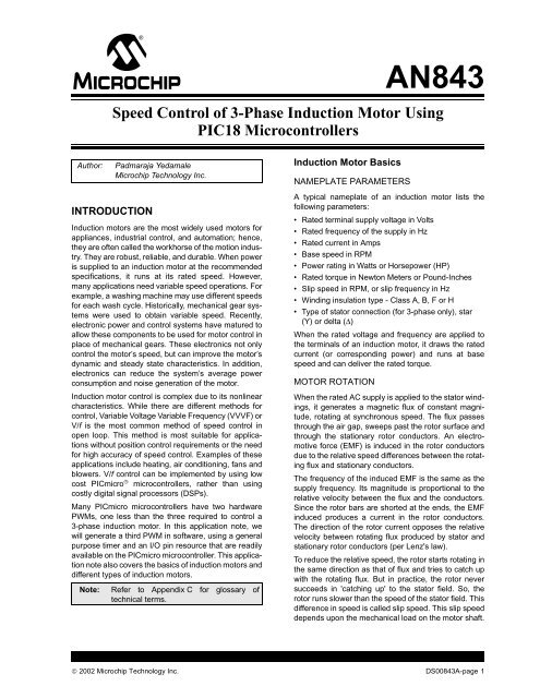 AN843, Speed Control of 3-Phase Induction ... - Educypedia - site