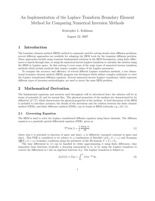 An Implementation Of The Laplace Transform Boundary Element