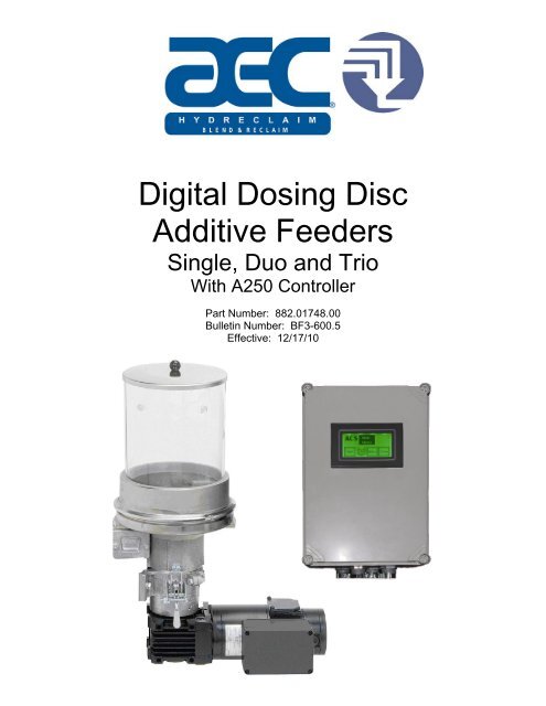 Digital Dosing Disc Additive Feeders - AEC Blend and Reclaim ...