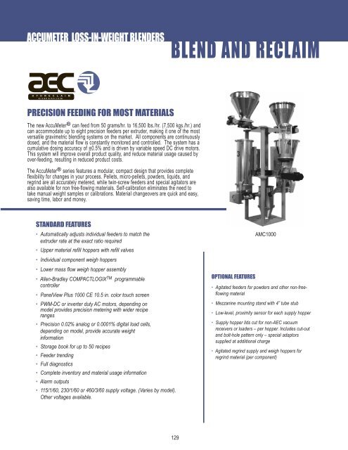 Technical Specifications - AEC Blend and Reclaim