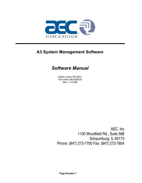 Product Manual - AEC Blend and Reclaim - AEC, Inc.