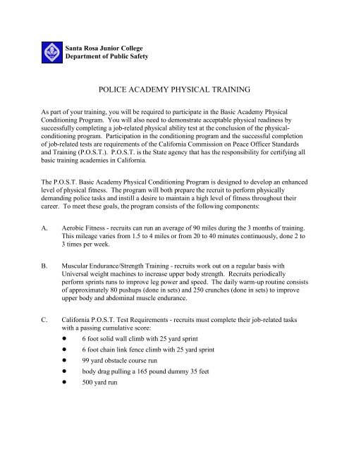 Police Academy Daily Workout Routine | EOUA Blog