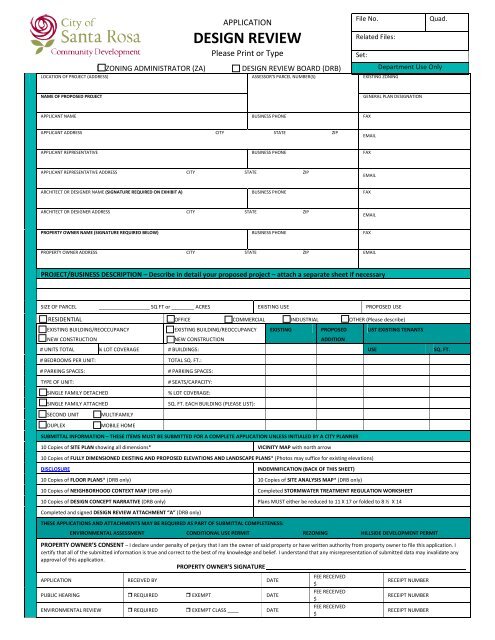 Design Review Application & Checklist - City of Santa Rosa