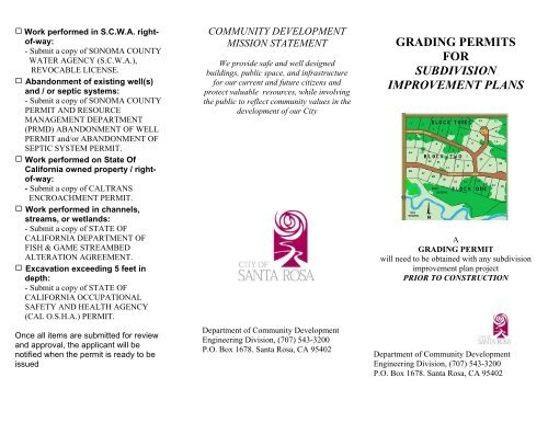Grading Permit Brochure - City of Santa Rosa