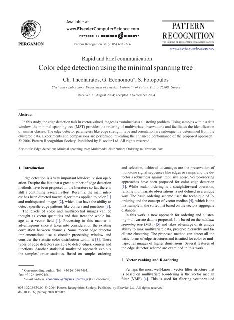 Color Edge Detection Using The Minimal Spanning Tree