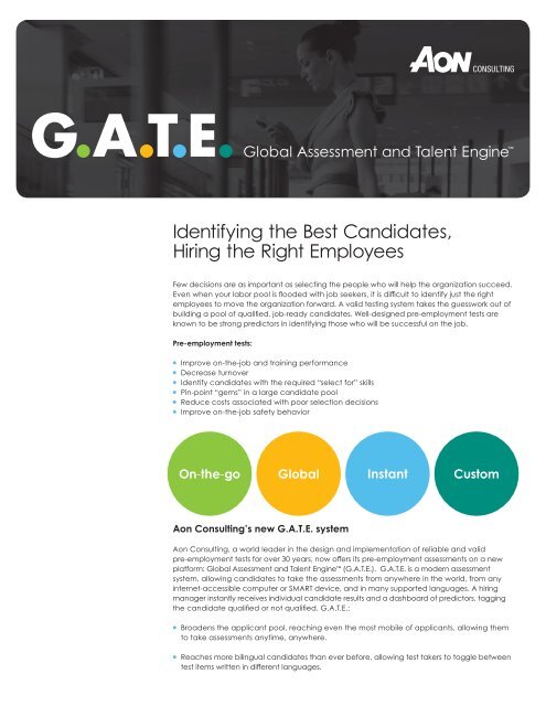 Identifying the Best Candidates, Hiring the Right Employees - Aon