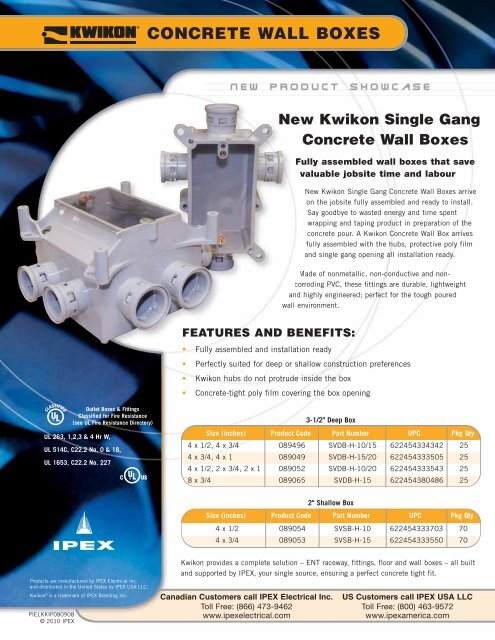 Kwikon Single Gang Wall Box - Ipex USA LLC