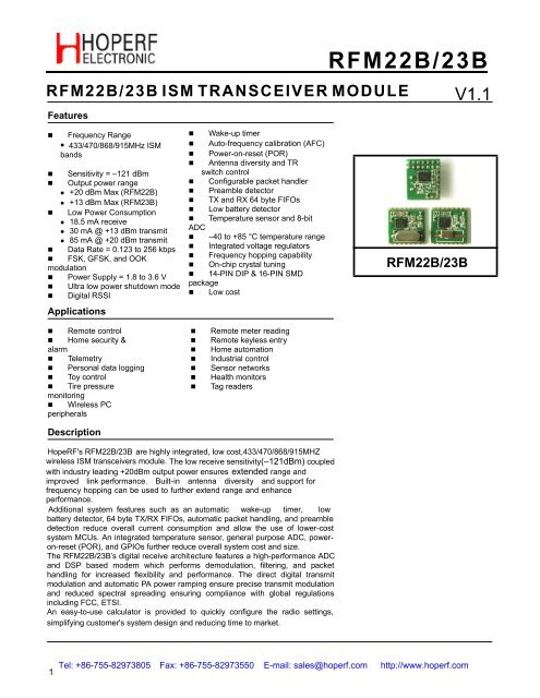RFM22B/23B