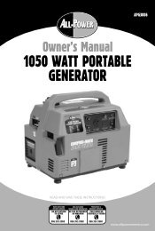 DG3200 Portable Generator Operation Manual - Duracell ...