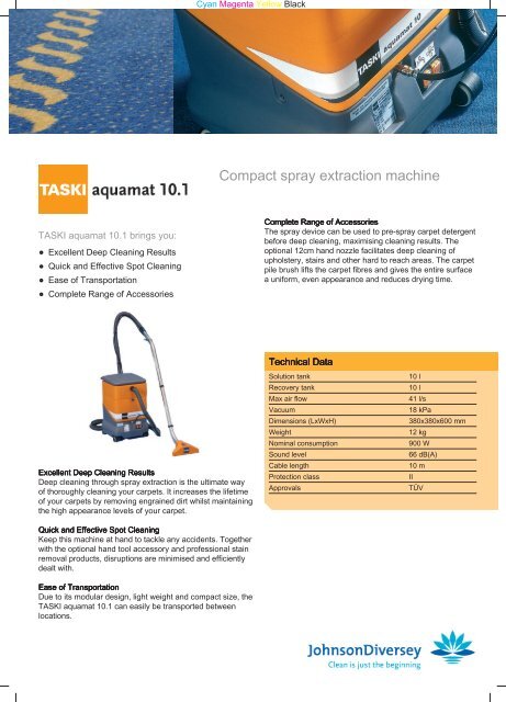 Compact spray extraction machine - alba associates