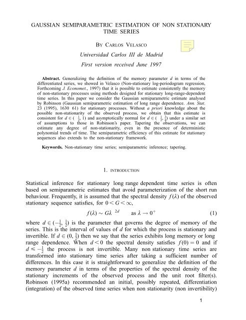 Gaussian Semiparametric Estimation Of Non