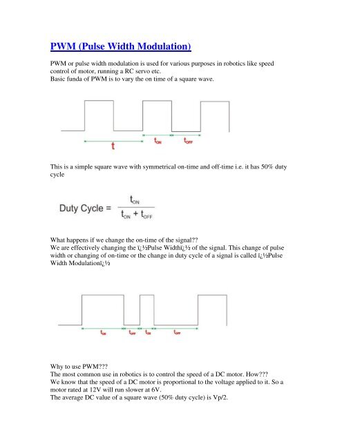 PWM (Pulse Width Modulation) - GRAIG