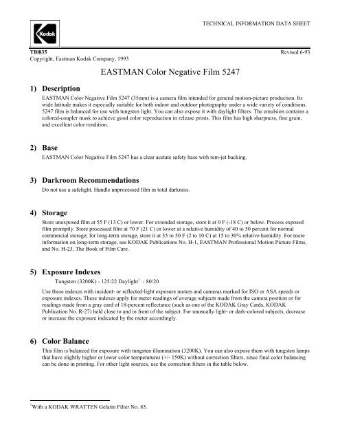EASTMAN Color Negative Film 5247 - 125px