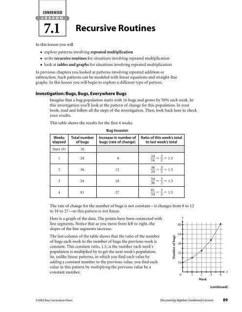Lesson 7.1 • Recursive Routines Lesson 7.1 • Recursive Routines