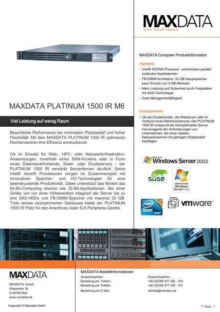 MAXDATA PLATINUM 1500 IR M6